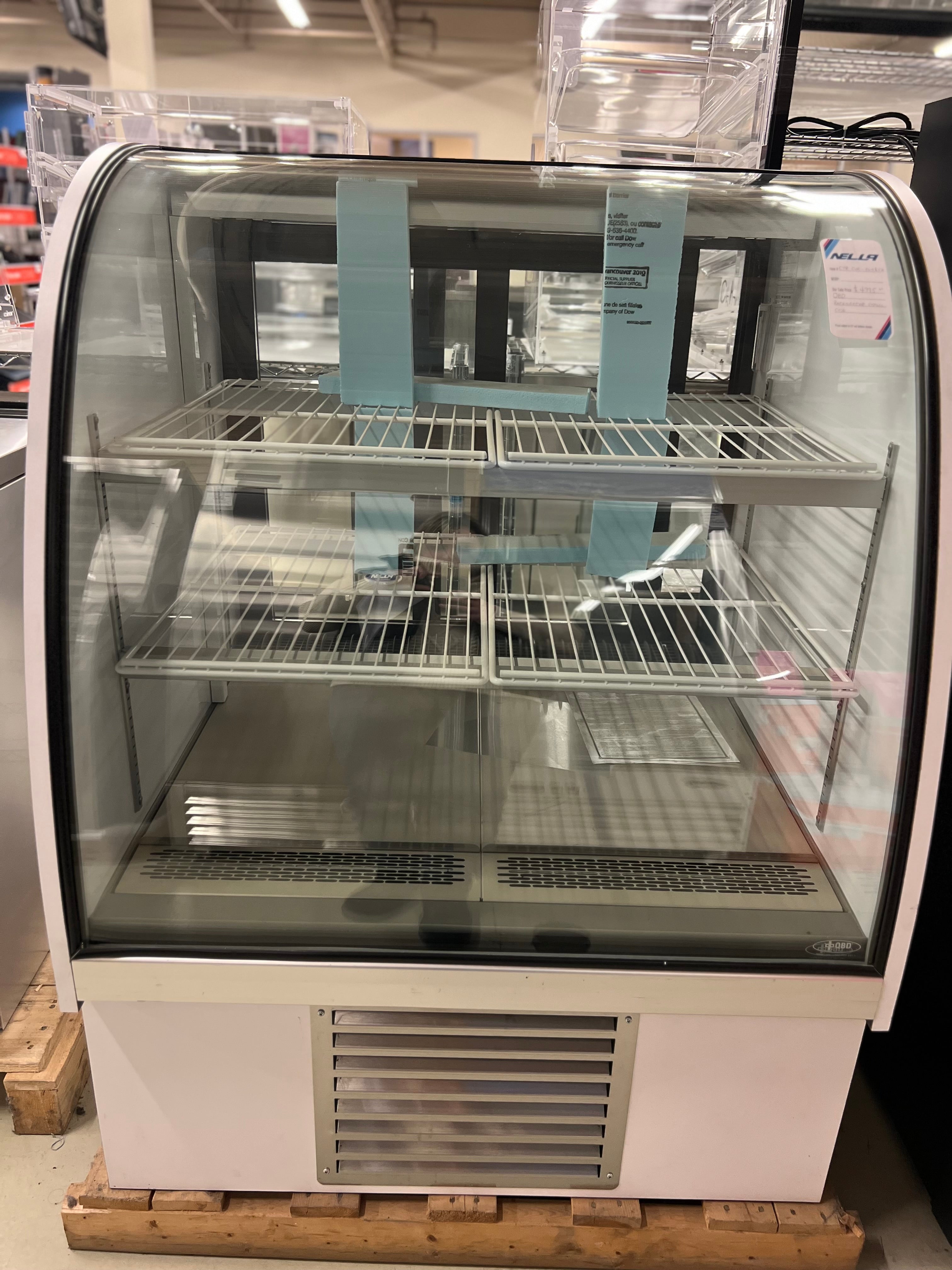 QBD 36" Refrigerated Floor Display Case with Curved Glass & Stainless – Nella Cutlery