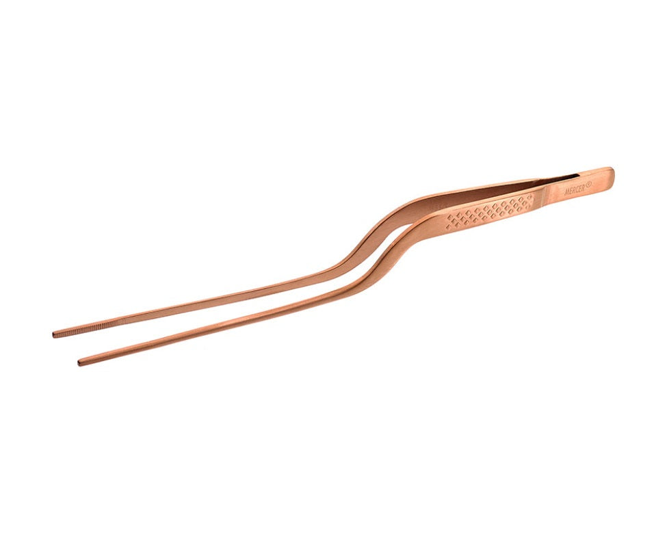 Mercer Culinary Precision Plus 8" Offset Tip Plating Tongs, Rose Gold ...