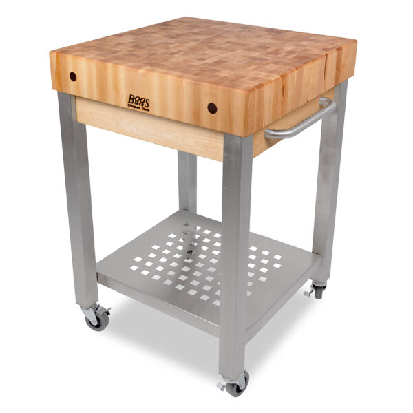 John Boos CUCT24 Maple Butcher Block 30" x 24" x 35" with Stainless ...