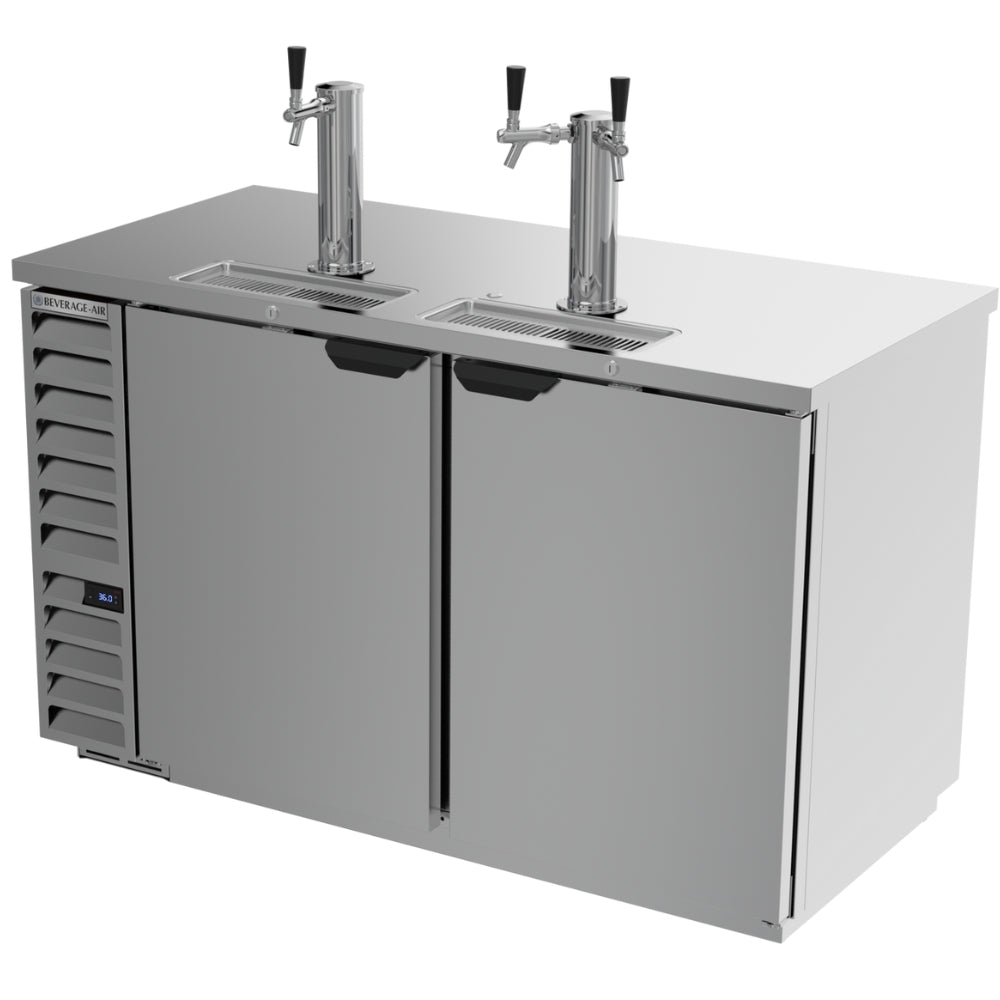 Beverage-Air 59" Direct Draw Dispenser 2 Taps & 2 Keg Capacity wit 2 S ...