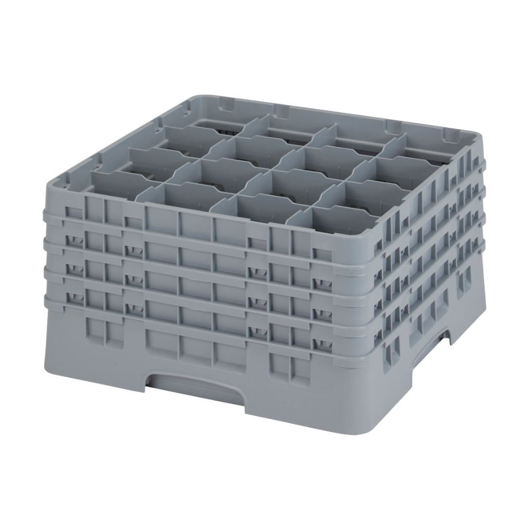 Cambro Camrack Glass Rack with 16 Compartments, Soft Grey – Nella Cutlery