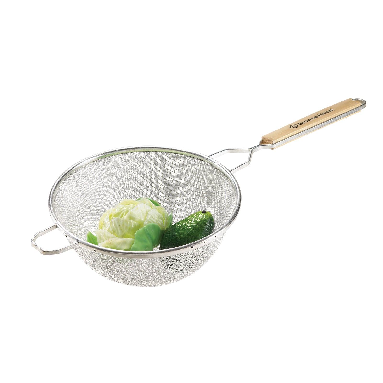Browne 8" Double Medium Mesh Strainer with Wood Handle – Nella Cutlery