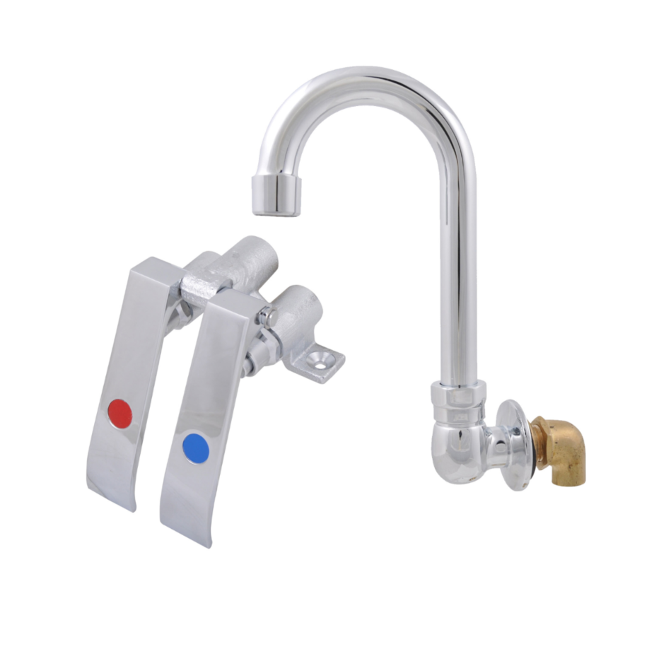 BK Resources BKKVSGS-G Dual Pedal Knee Valve with 3.5" Gooseneck Spout ...