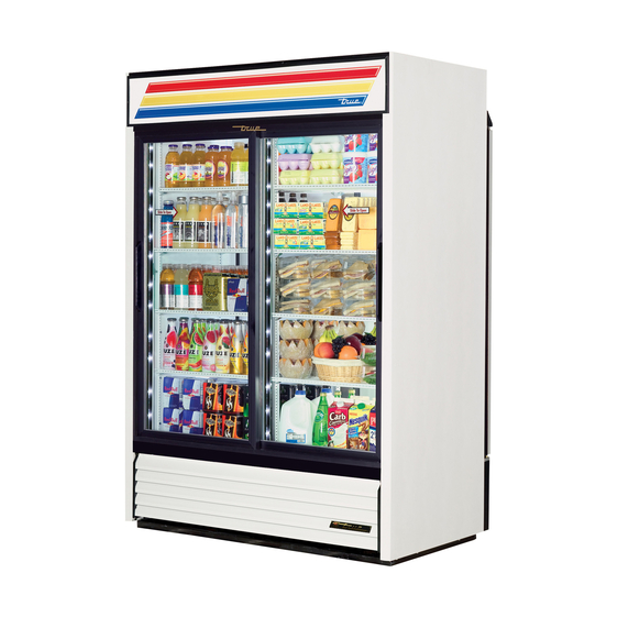 True GDM-47RL-HC-LD 54" Merchandising Rear Loading Refrigerator with 2 ...