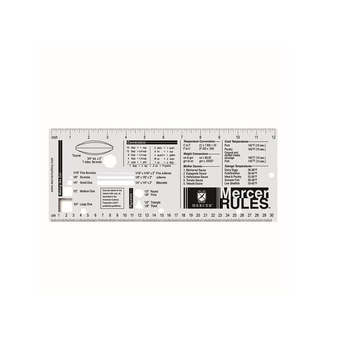 Mercer Culinary Mercer Rules 12.25" x 5" Kitchen Ruler, Stainless Stee ...