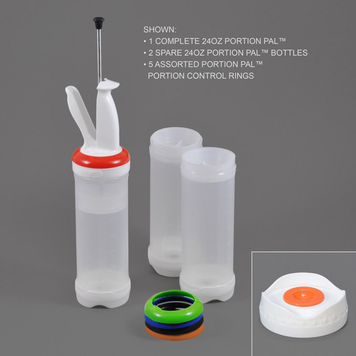 Fifo Portion Pal 24 Oz Kit with 1-Valve Cap & 5 Assorted Rings, Orange ...