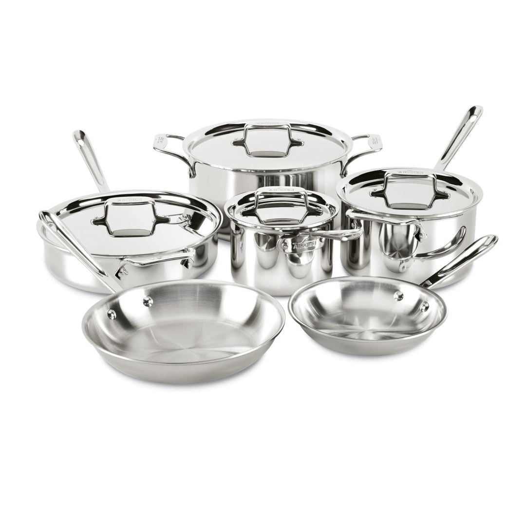All-Clad d5 10 Piece 5 Ply Bonded Cookware Set, Polished Stainless Ste ...